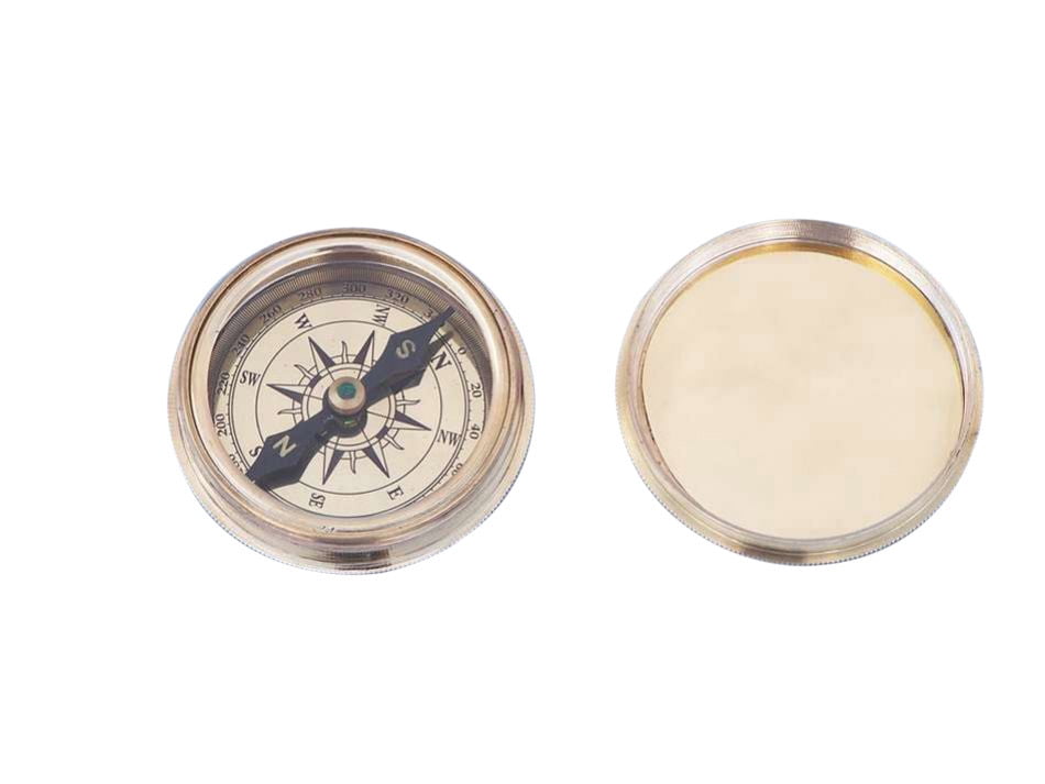 Brass Clinometer Compass Paperweight 3" Nautical Home Hand Held Compass ...