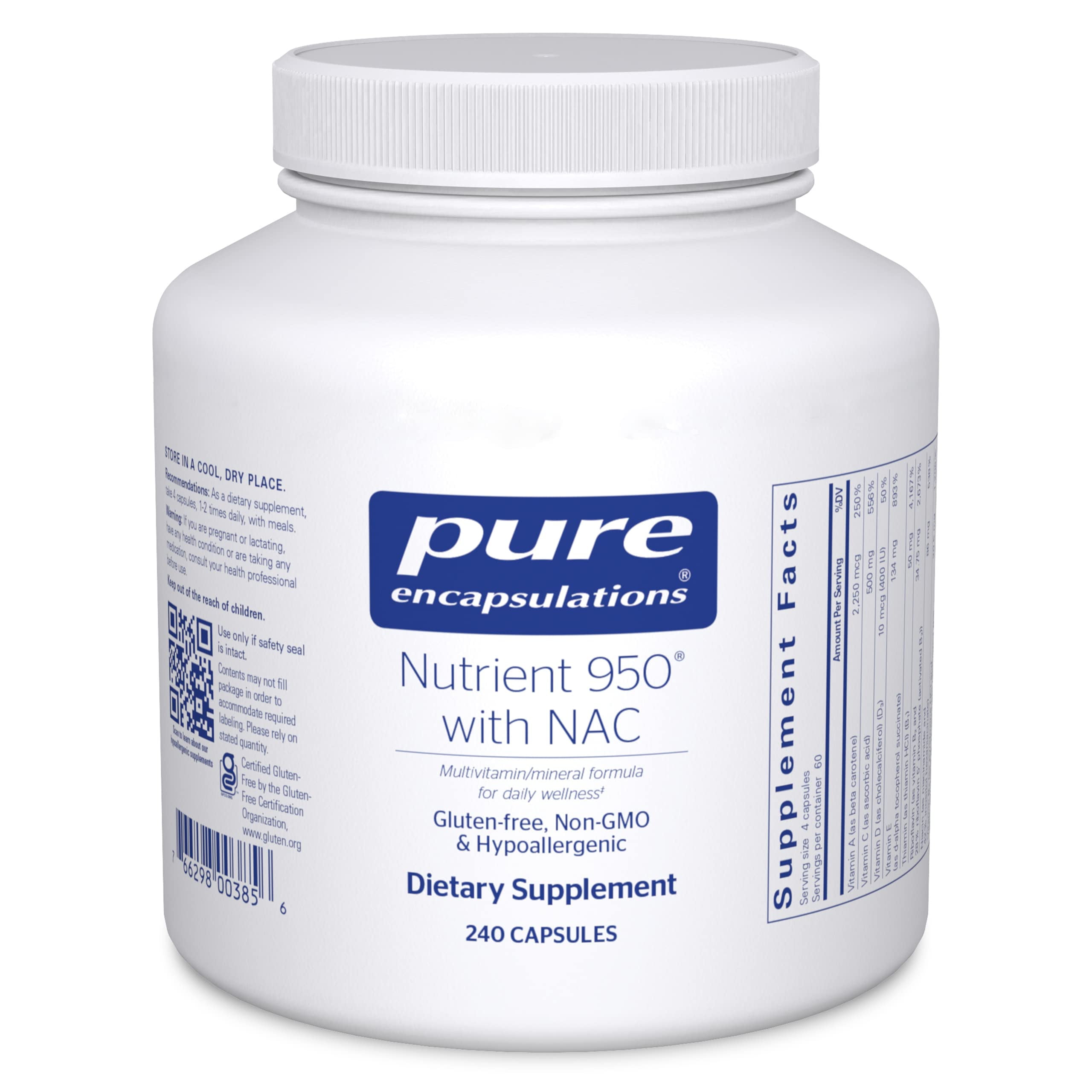 Complemente Pure Encapsulations Nutrient 950 con NAC 240 cápsulas ...