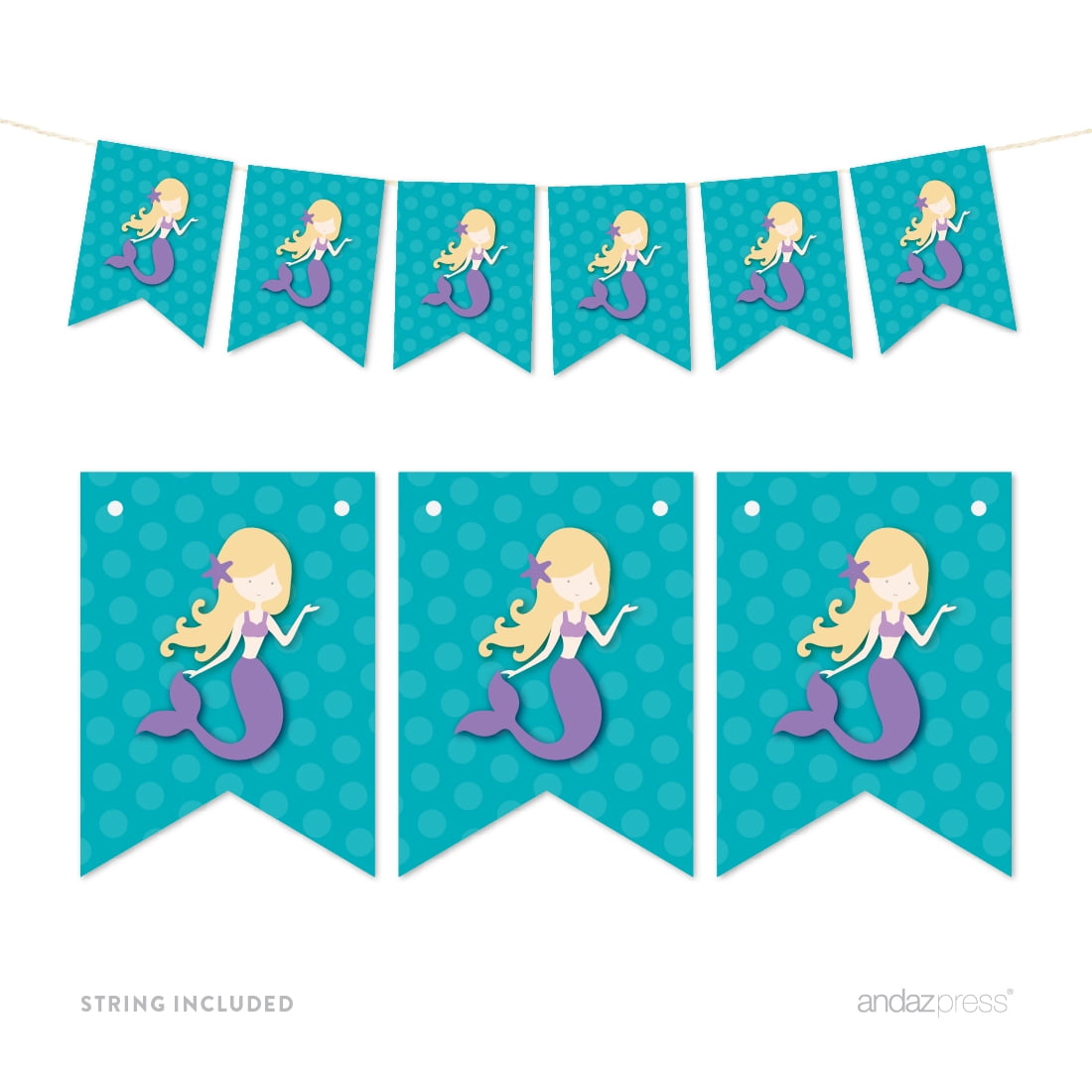 Pennant Party Banner Nautical Mermaid - Walmart.com