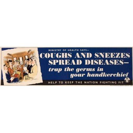 Poster, Coughs And Sneezes Spread Diseases, Ww2 Print By Mary Evans ...