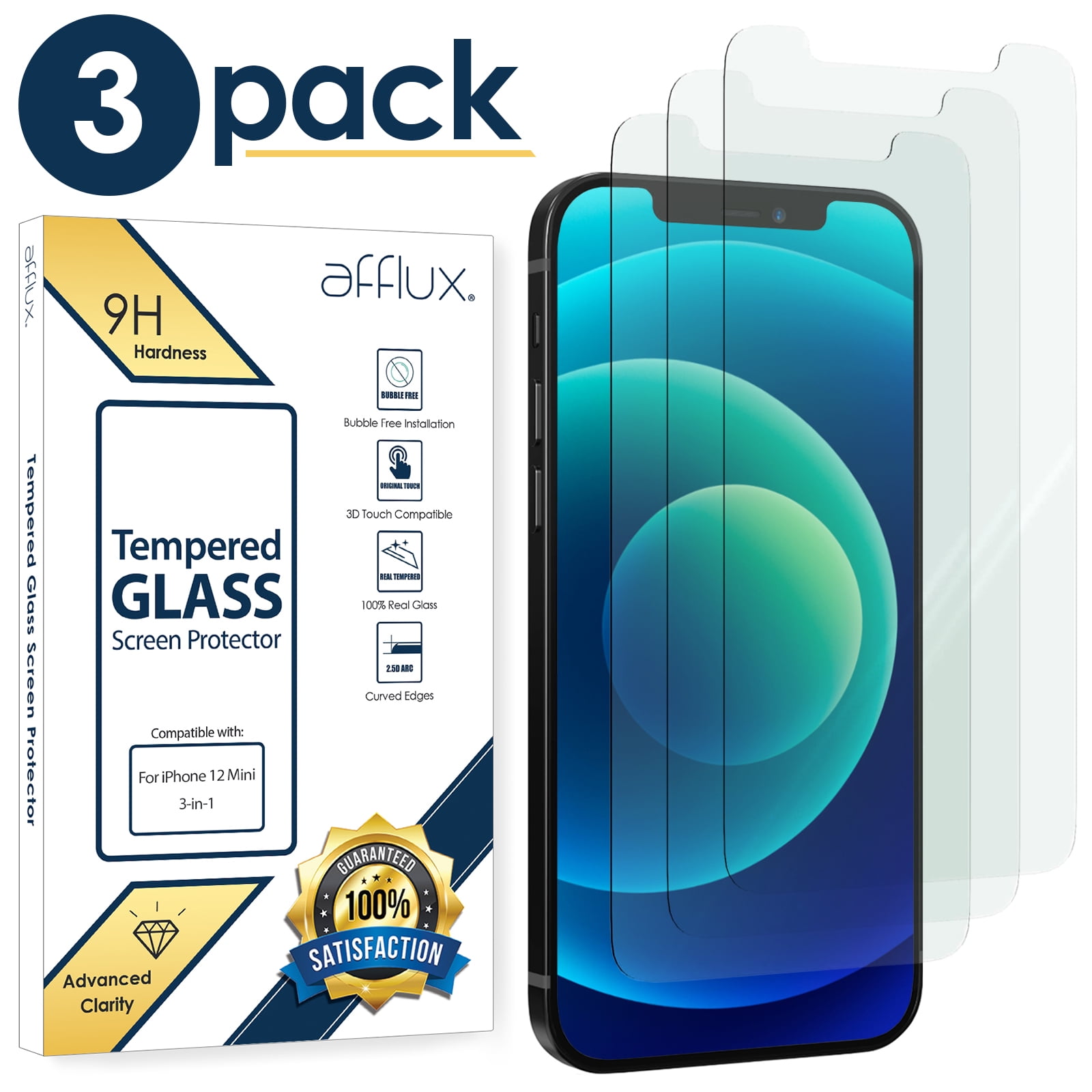 3 Pack FreedomTech For Apple IPhone 12 Mini 5 4 Inch Tempered Glass 3-pack-freedomtech-for-apple-iphone-12-mini-5-4-inch-tempered-glass