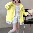 Girls Lightweight Hooded Jacket Yellow Sun Protection UPF Windbreaker ...