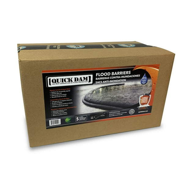 Quick Dam QD617-5 Water Activated Flood Barrier, 5 Pack, Black - Walmart.ca