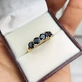 2Ct Round Cut Simulated Blue Sapphire Five Stone Wedding Band Ring 14K ...