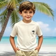 Boys Tops Summer Solid Color Coconut Tree Print Boys Blouse,Beige,6-7 ...