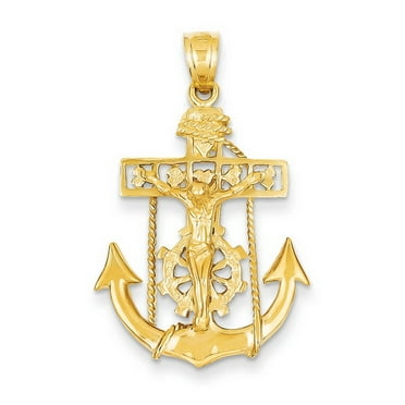 10kt Gold Mariners Cross Charm Pendant - Walmart.com