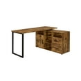 Hertford L-shape Office Desk with Storage Antique Nutmeg - Walmart.com