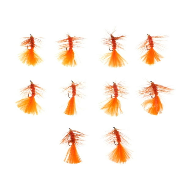 10x Bead Head Nymph Flies Woolly s Sinking Wet Fishing Flies Orange For ...
