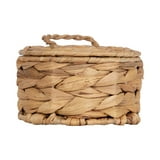 Home Decor Collection 3.5x6 Round Natural Water Hyacinth Trinket Box ...