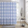 Blue Plaid Shower Curtain for Bathroom, Country Rustic Farmhouse ...