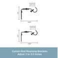 Kenney 5/8" Adjustable 3-3.5" Curtain Rod Mounting Brackets, Set of 2 ...