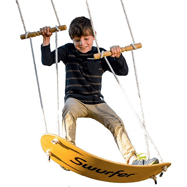 Swurfer The Original Stand Up Surfing Swing, Wooden Outdoor Swing for ...