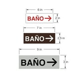 Signs ByLITA Basic Baño Right Arrow Directional Sign (Ivory/Dark Brown ...