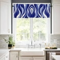 Blue Line Window Curtains Valance Set of 3 Gradient Abstract Twisted ...