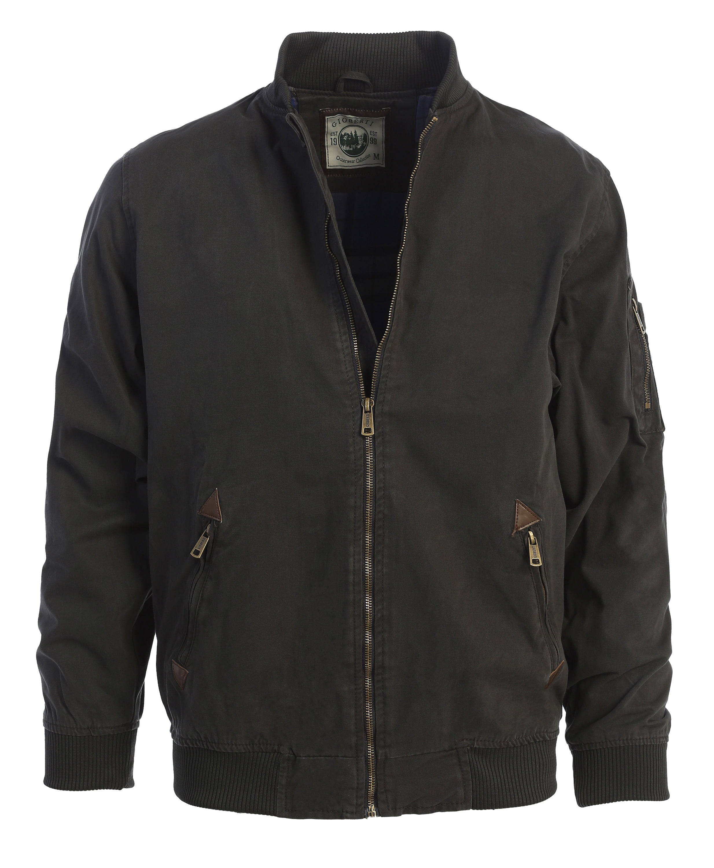 Gioberti Men's 100% Cotton Sportwear Full Zipper Twill Bomber Jacket ...