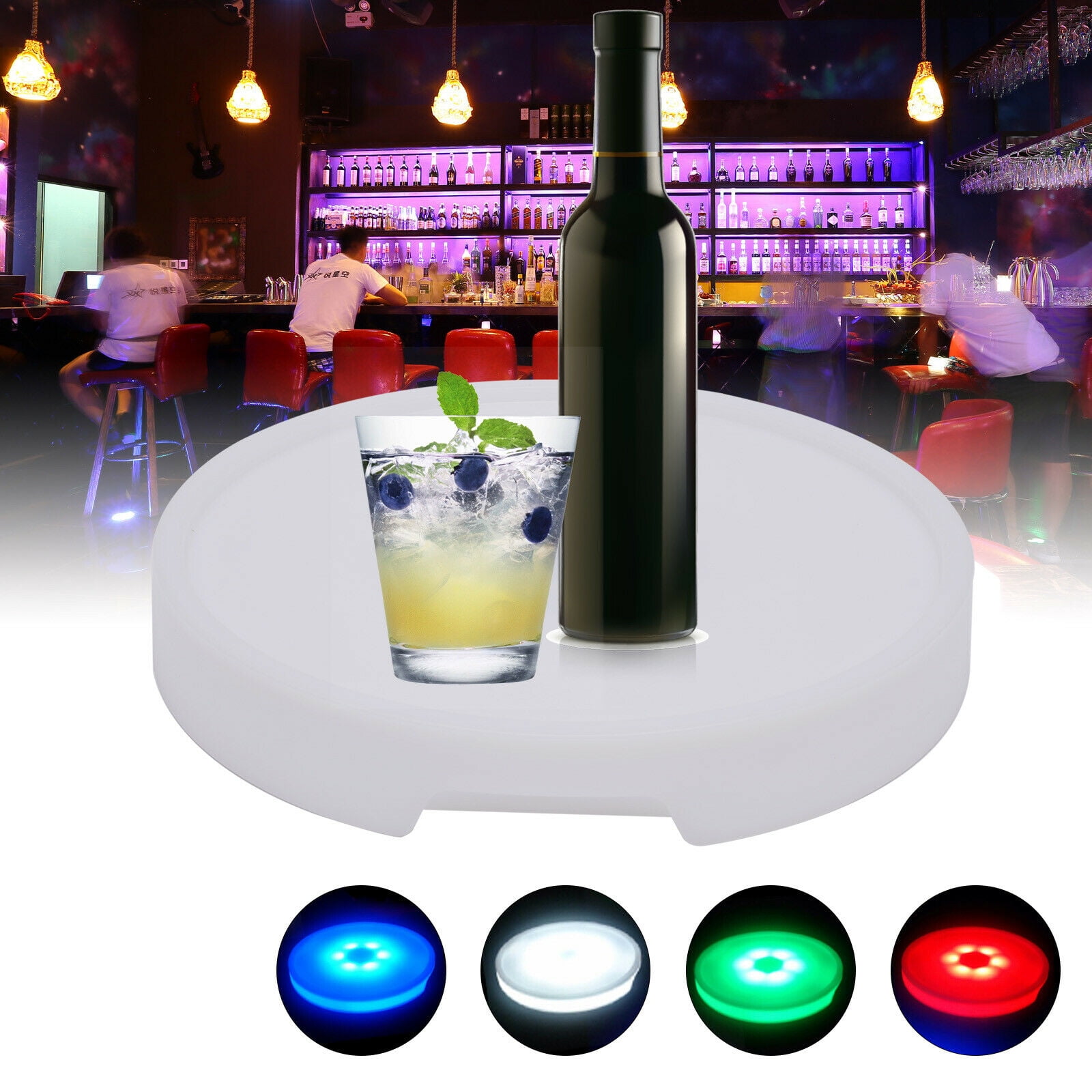 16 inch Round Bar Tray Changing Color Wine Bottle Tray - Walmart.com