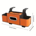 Car Seat Backrest Storage Box With Tissue Holder And Adjustable Hook ...