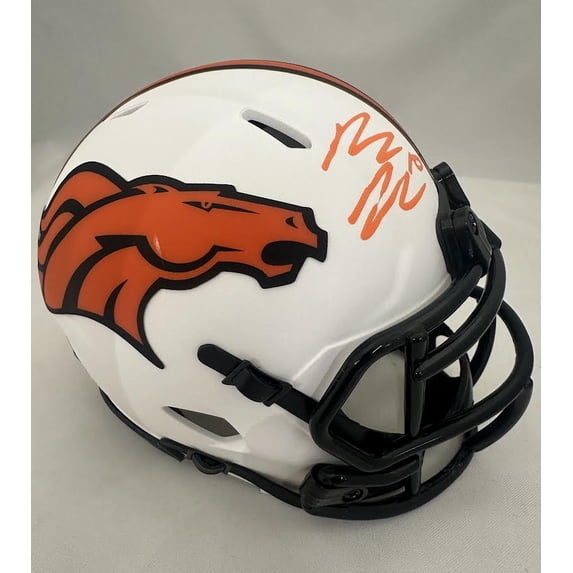 Bo Nix Autographed Hand Signed Denver Broncos Flash Mini Helmet ...