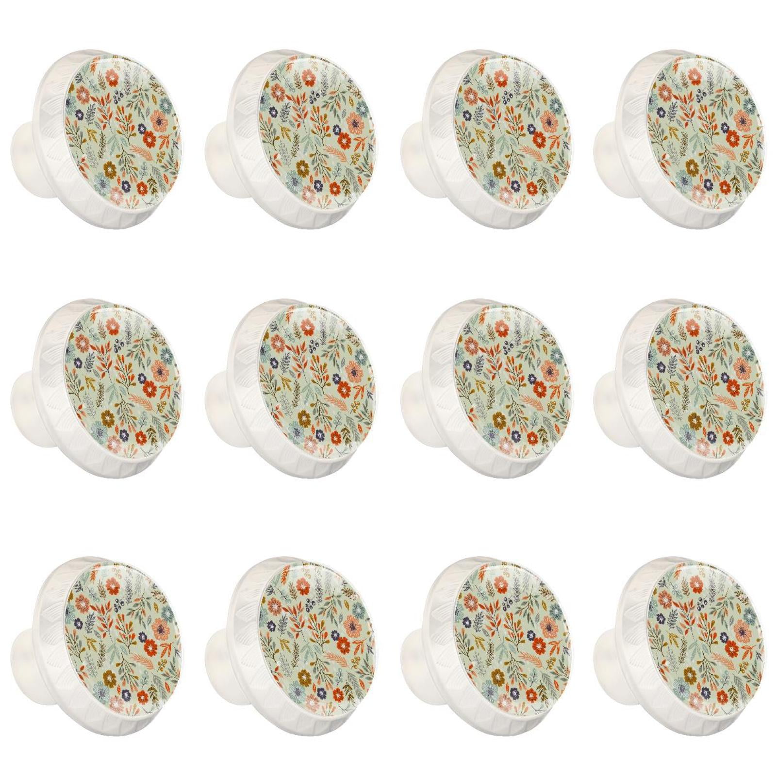 12 Pcs Floral Simple Knobs for Kitchen Cabinet Cupboard Dresser ...