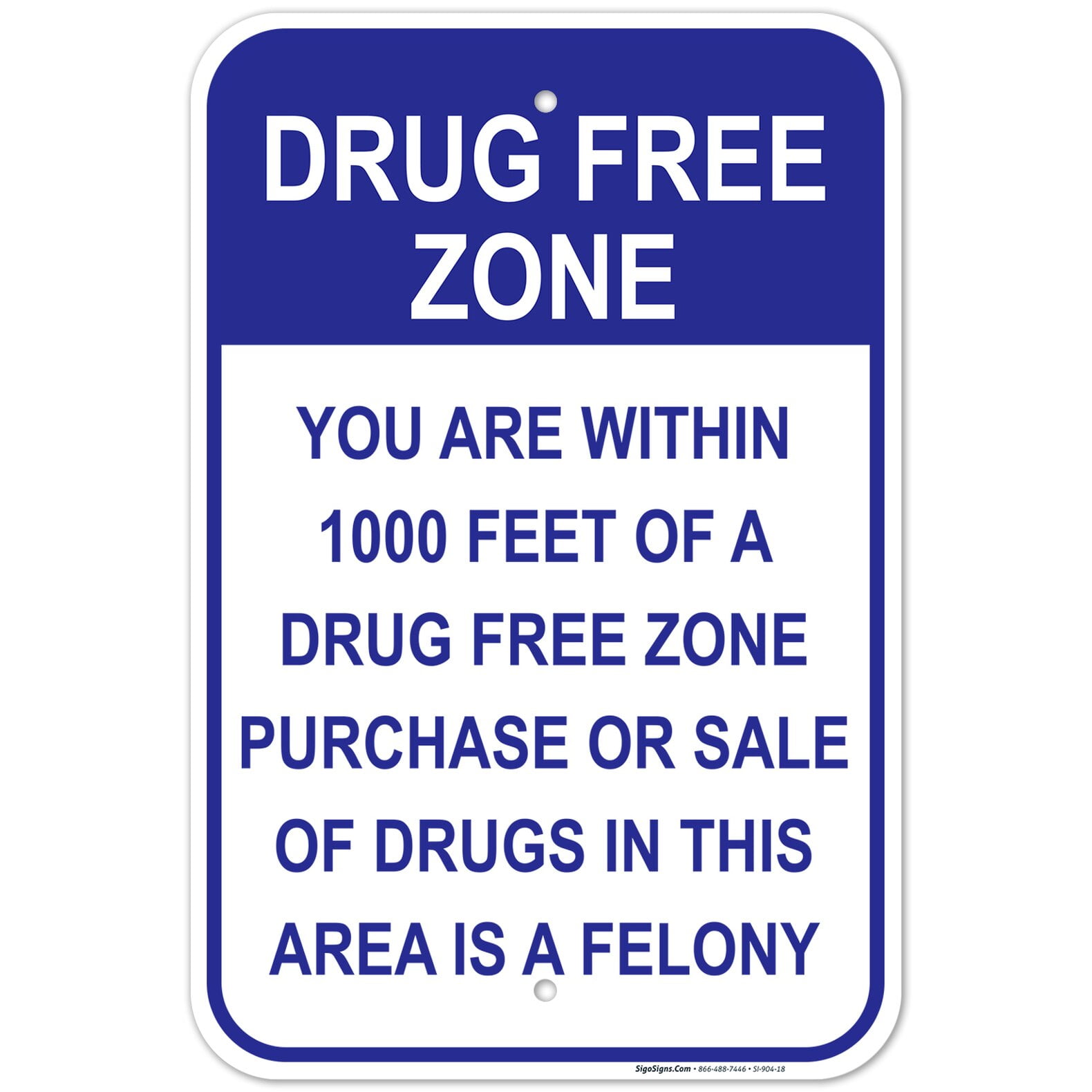 Drug-Free Zone Sign, - Walmart.com