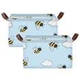 Bee Cloud Pattern Collapsible Storage Bin Open Home Shelf Basket Water ...