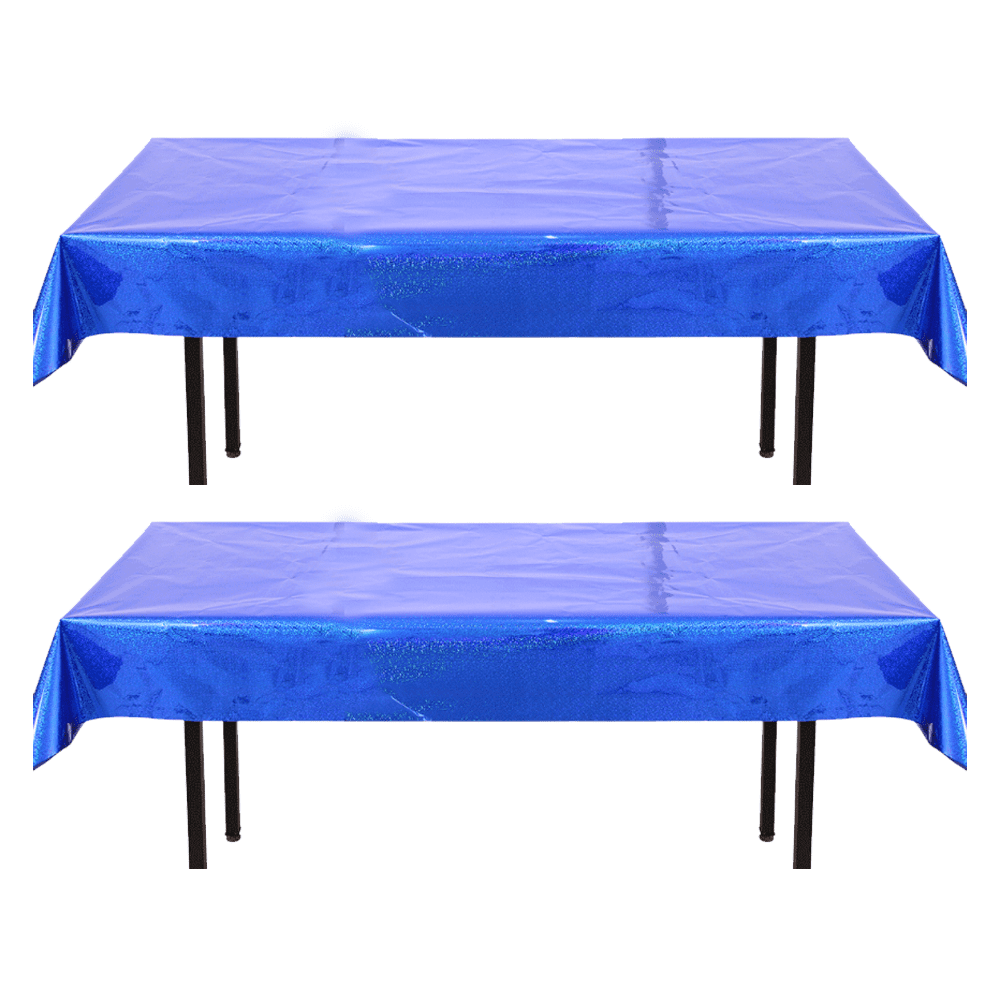 2Pack Plastic Tablecloths Shiny Disposable Laser Rectangle Table Covers ...