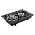 DUYIWAA 2 Burner Propane Gas Cooktop, Tempered Glass Double Burners ...