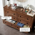 OKD Farmhouse 6-Drawer Rustic Dresser, Wood Tall Chest of Drawers ...