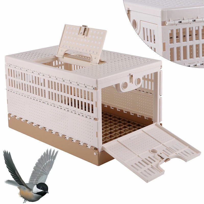 Buy Plastic Bird Pigeon Basket Folding Cages 2 Side Brown Training ...