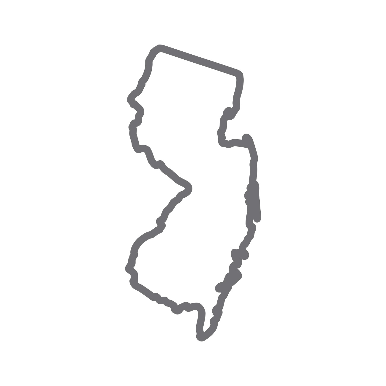 New Jersey Outline Sticker Decal Die Cut - Self Adhesive Vinyl ...