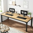 Tribesigns Industrial 78.7 in Double Computer Desk with Adjustable Foot ...