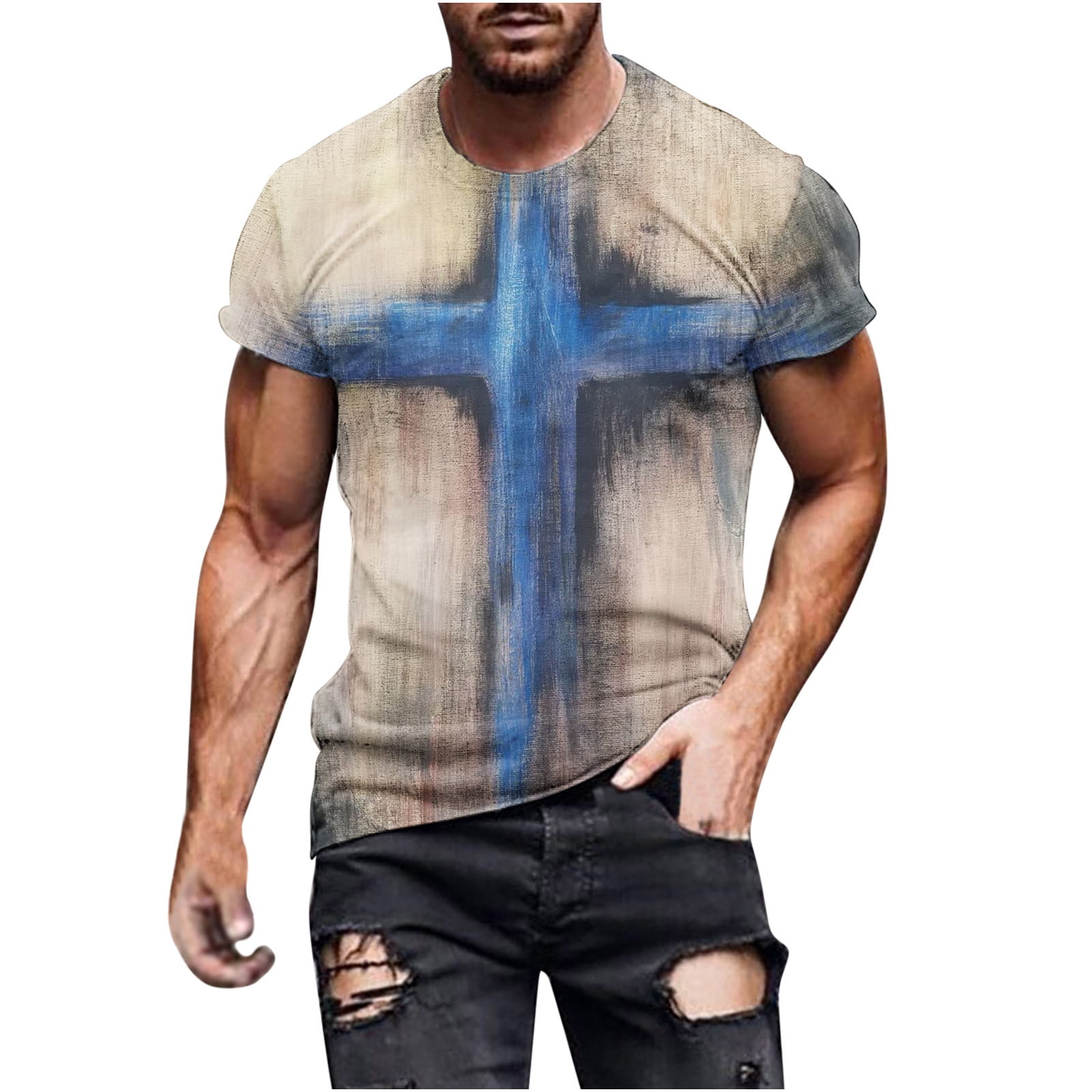 Click here for Qipopiq Mens Short Sleeve Round Neck Shirts Men Fu... prices