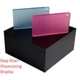T'z Tagz New 2x2x1.5 Black Acrylic Display Tray Riser Box Cube Pedestal ...