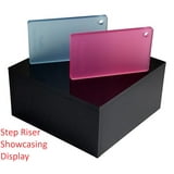 T'z Tagz New 2x2x1.5 Black Acrylic Display Tray Riser Box Cube Pedestal ...