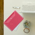 A4 Transparent Plastic Document Bag | Thickened Waterproof Folder with Snap Buckle & Writable ...