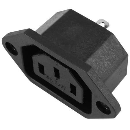 AC 250V 10A IEC 320 C13 Panel Mount Plug Connector Socket Black ...