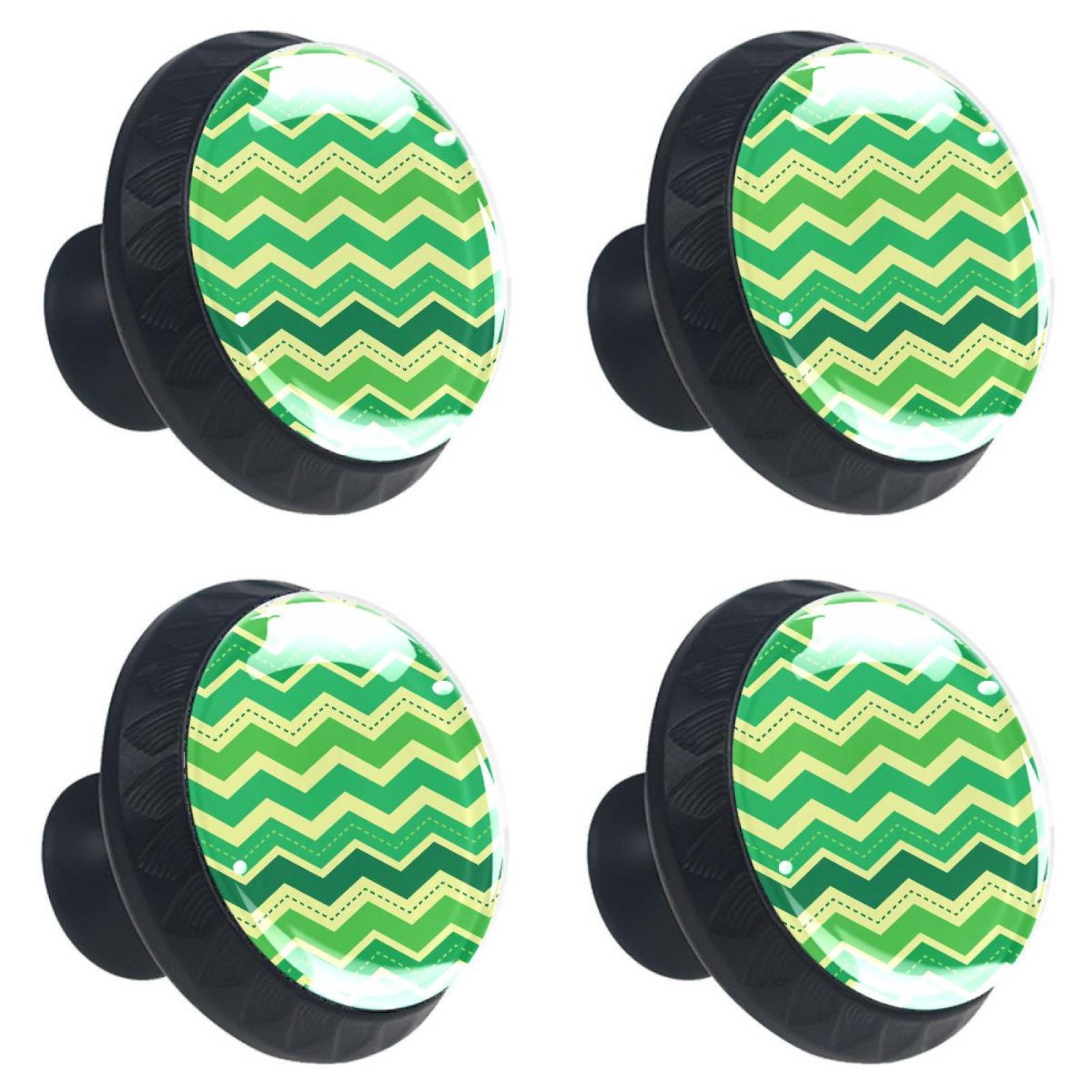 4 Pcs St Patricks Day Ripple Green Knobs for Kitchen Cabinet Cupboard ...