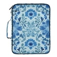 Blue Elegant Symmetrical Flower Pattern Accordion File Organizer ...