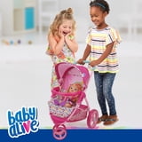Baby Alive Doll Jogging Stroller, Fits Dolls Up to 24", Pink Rainbow ...