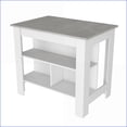 Kitchen Island with 3 Shelves, White/Ibiza Marble Finish | Particle ...