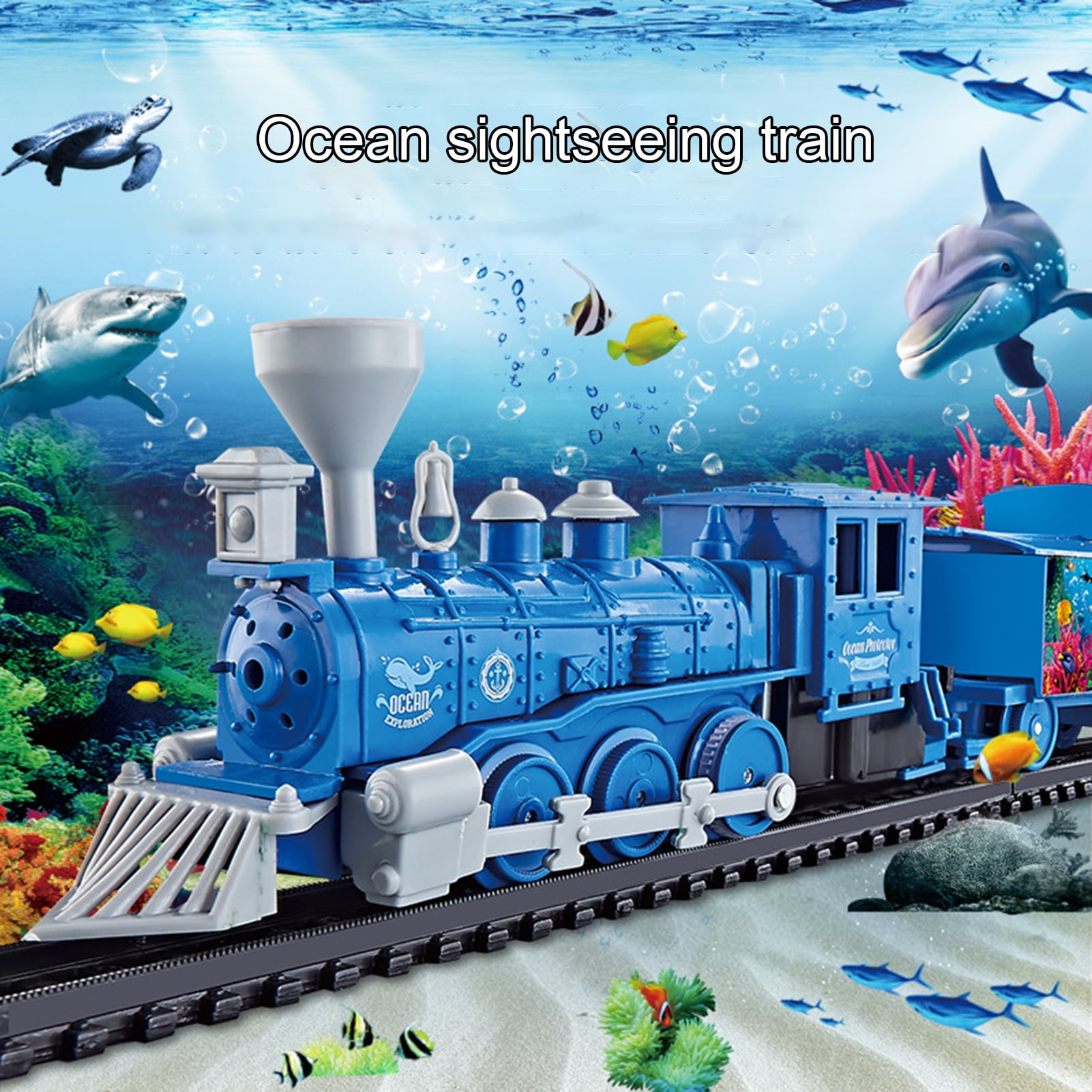 Hesroicy 1 Set Sightseeing Train Toys Simulation Ocean Series DIY ...