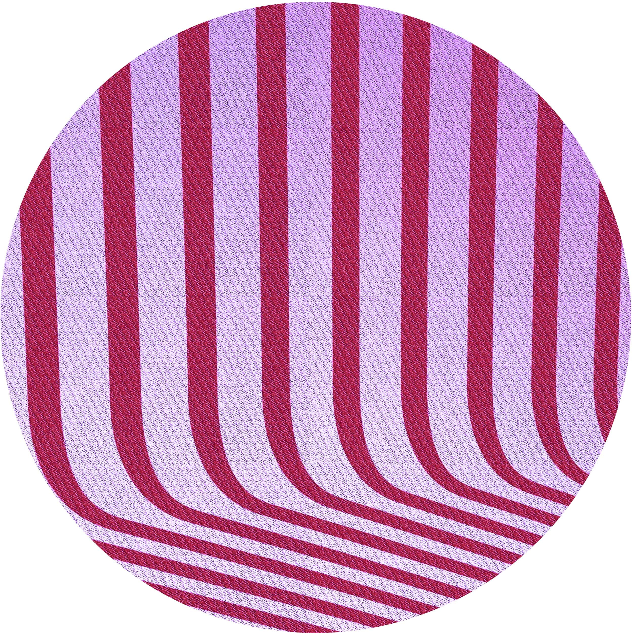 Ahgly Company Machine Washable Indoor Round Transitional Pink Lemonade ...