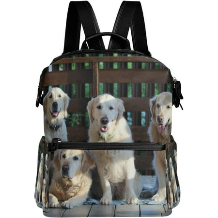 Golden Retriever Backpack Animal Dogs School Book Bag Travel Hiking ...