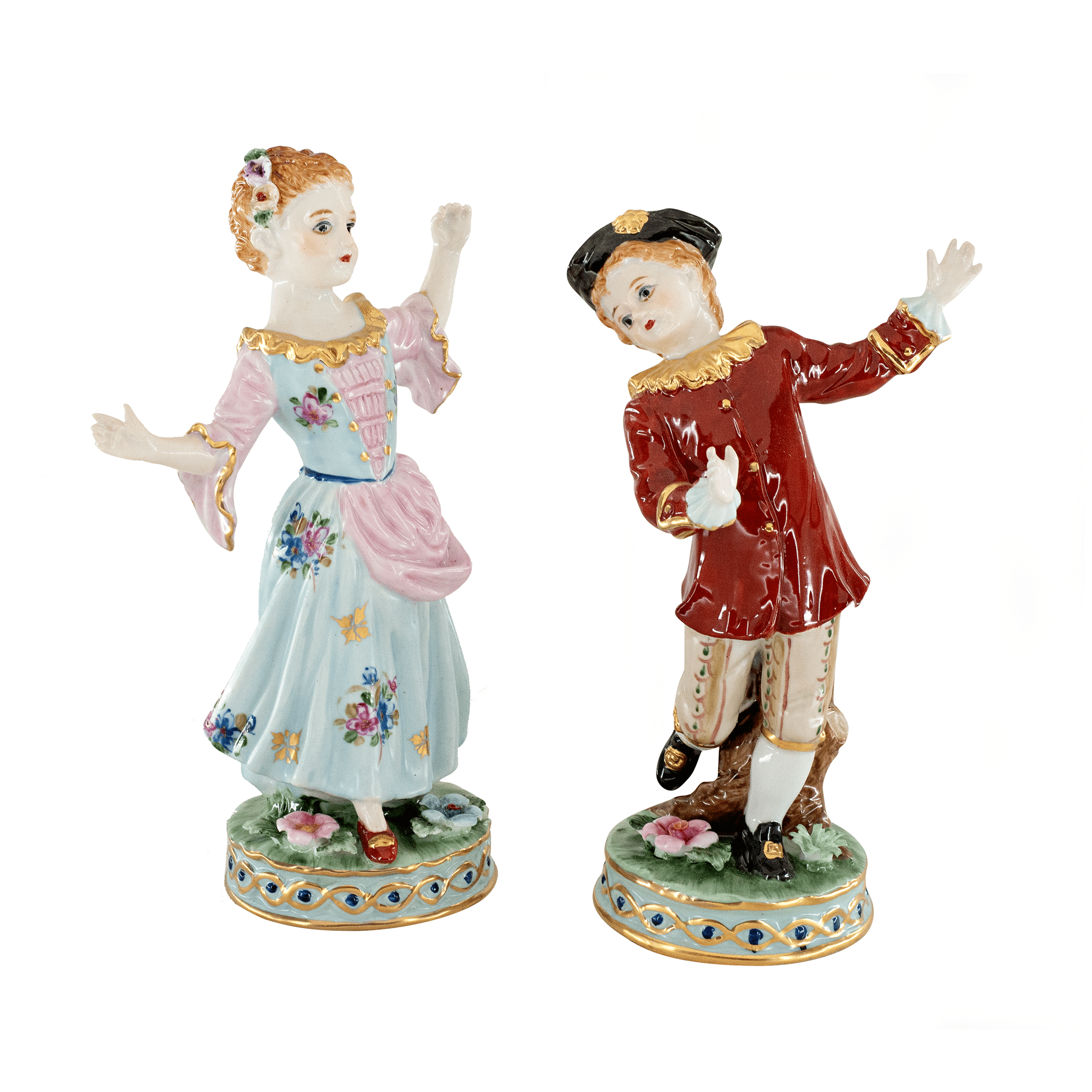 Dancing Children Rococo Porcelain Figurine Pair - Walmart.com