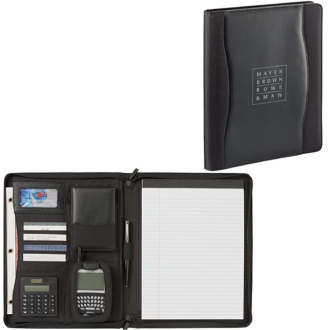 Leeds 4150-10 Wave Zippered Padfolio - Black - Walmart.com