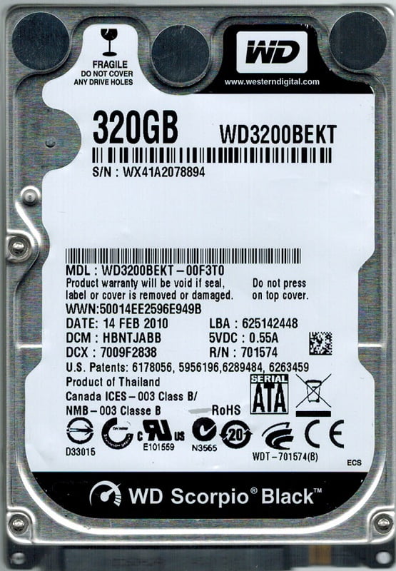 Western Digital WD3200BEKT-00F3T0 320GB DCM: HBNTJABB - Walmart.com