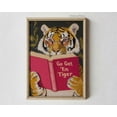 Affixzi Motivational Tiger Reading Print: Humorous Bookworm Wall Art ...