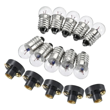 Uxcell 2.5V Bulb Lighting Holder Screw Base E10 Lamp Socket Kit 1 Set ...