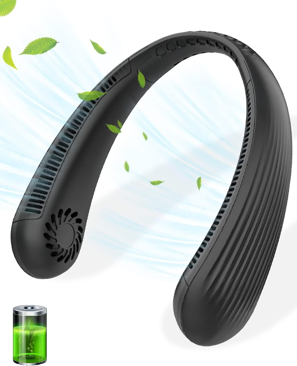 Ventilador de cuello portátil CHAO negro mini ventilador USB sin aspas ...