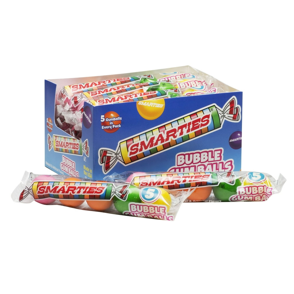 Ford Gum Smarties Bubblegum 5-Ball Gumball Tube, 12 - 1 Ounce Packs ...